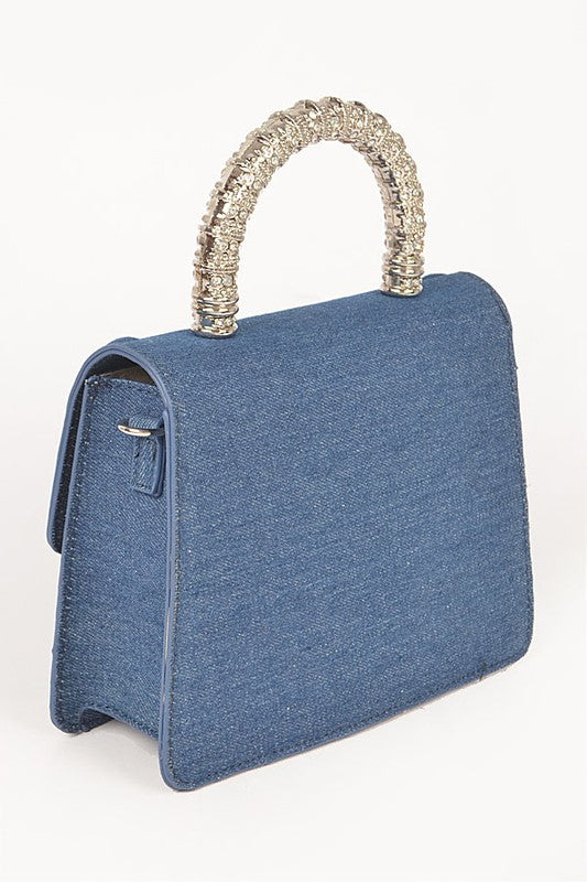 Silver Top Handle Denim Swing Bag – Envy My Couture