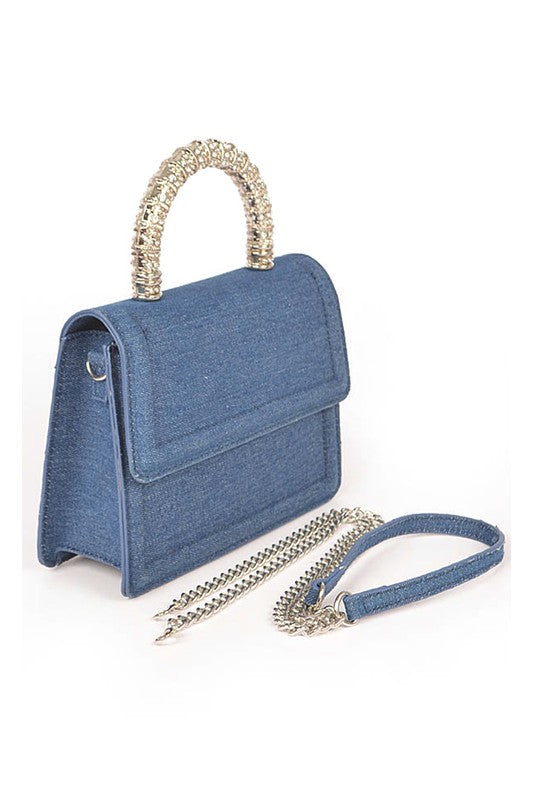 Silver Top Handle Denim Swing Bag – Envy My Couture