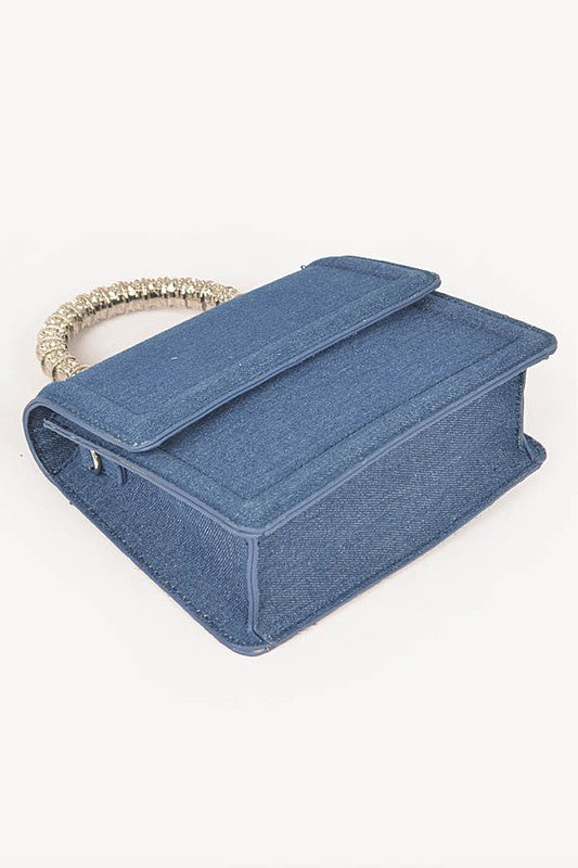 Silver Top Handle Denim Swing Bag – Envy My Couture