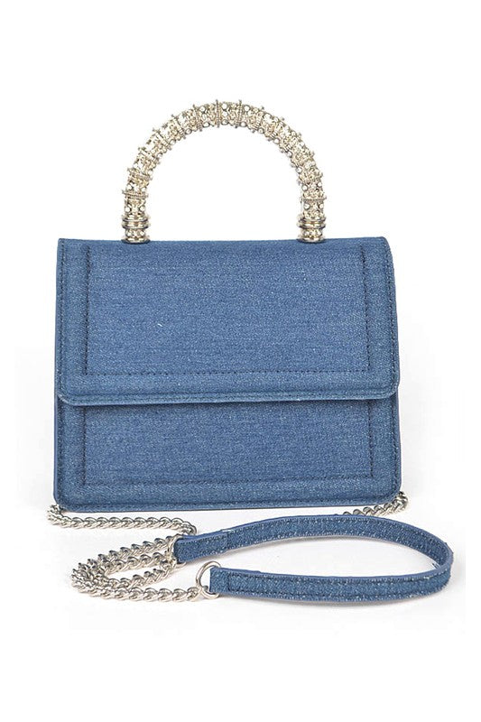 Silver Top Handle Denim Swing Bag – Envy My Couture